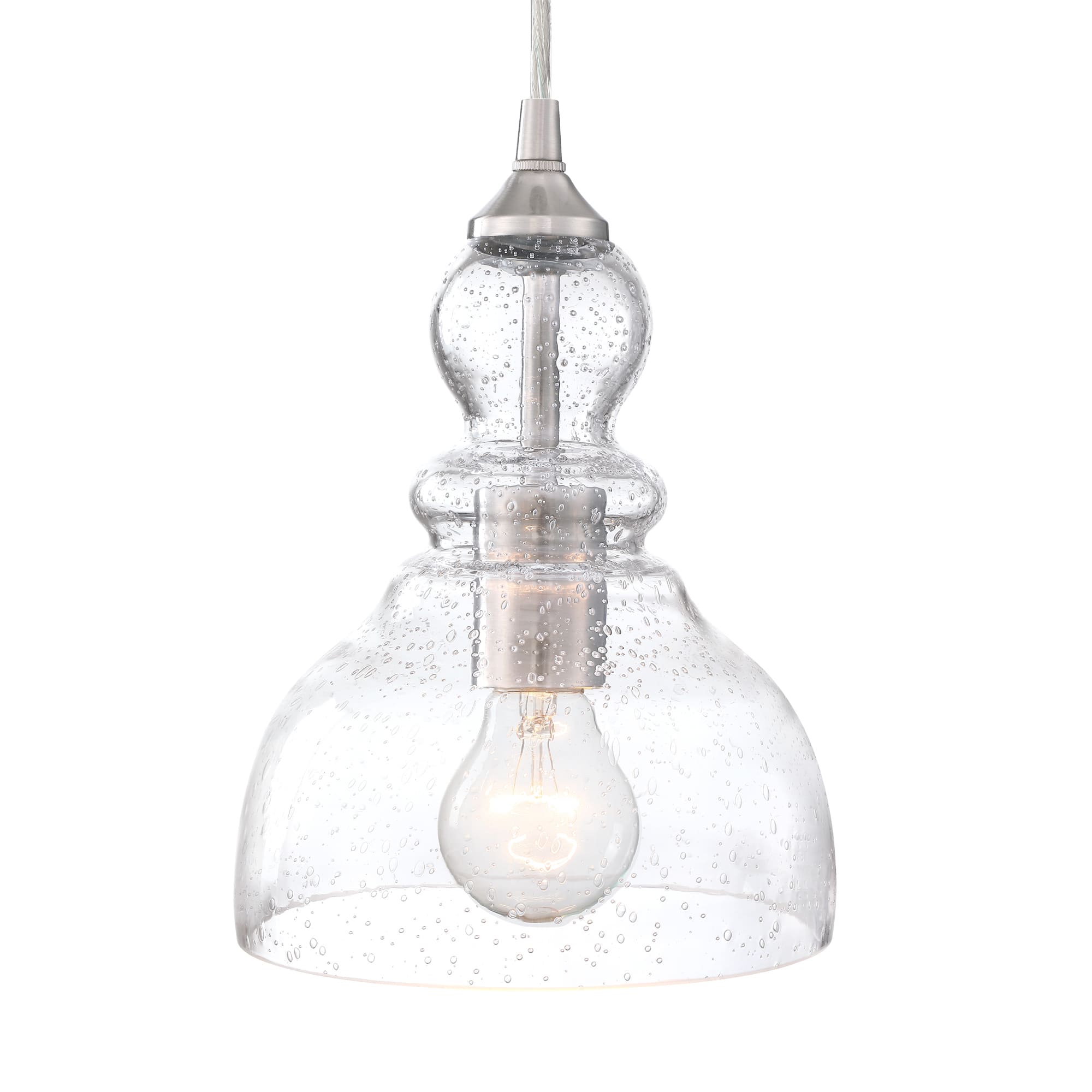 Teardrop Kitchen Pendant Lights with Seeded Glass Shade 3-Pack – Hukoro